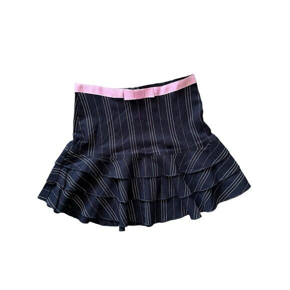 zinc | Skirts | Zinc Girl Pleated Ruffle Skirt Pink Black Gothic Punk ...